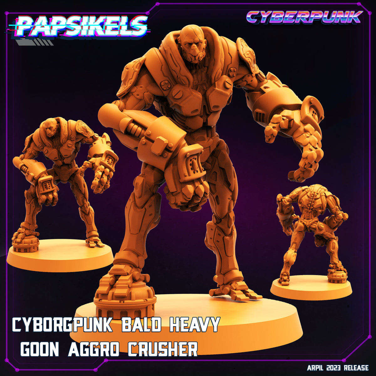 pap-2304c01 CYBORGPUNK BALD HEAVY GOON AGGRO CRUSHER – サベージランドミニチュア