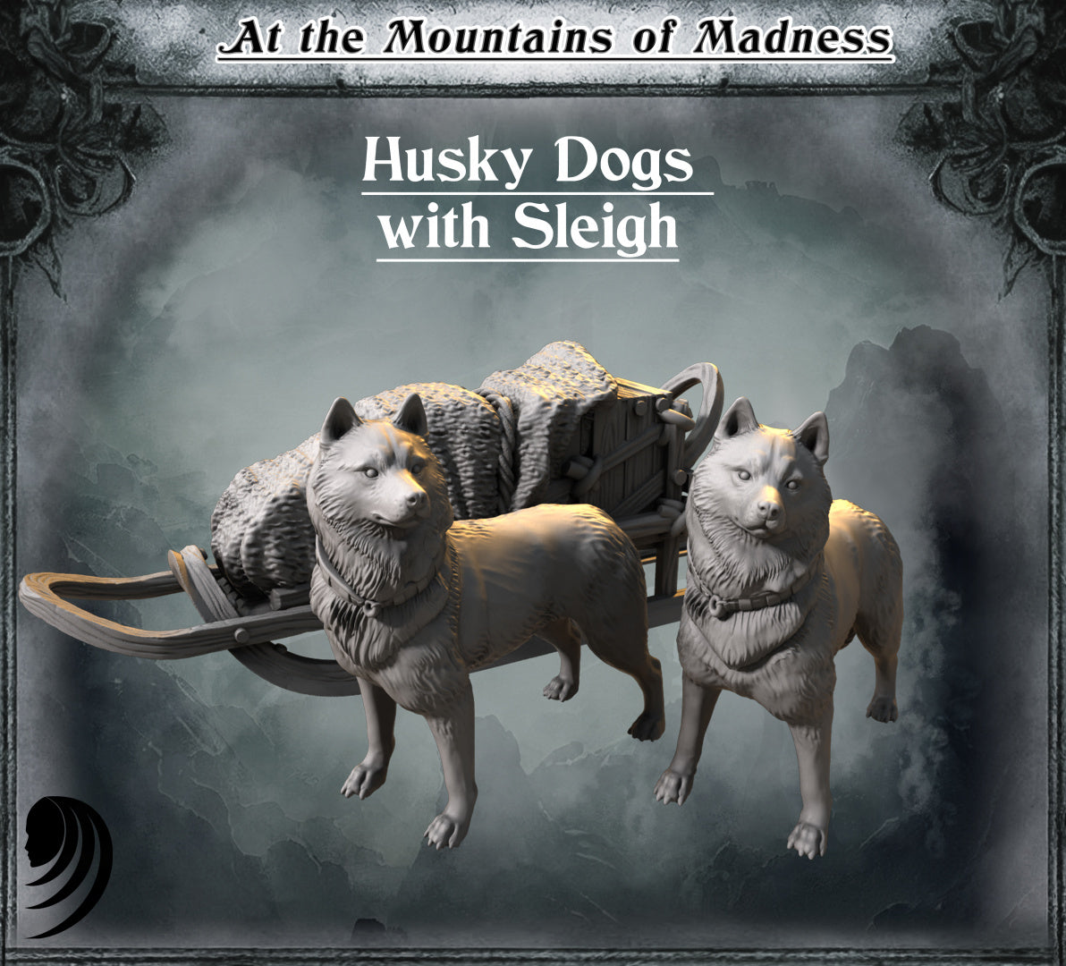 Mdp-amm12 husky dogs with sleigh – サベージランドミニチュア